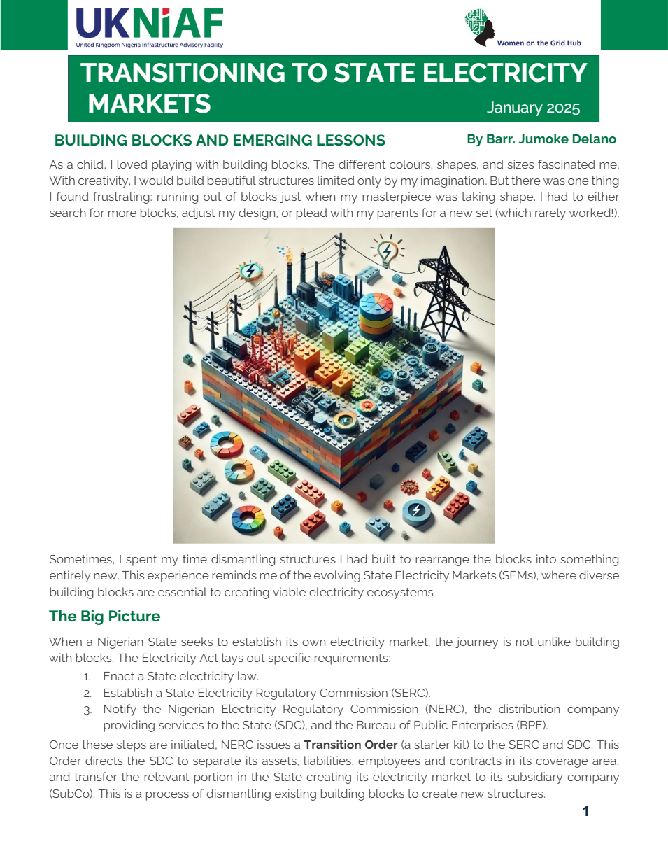 Transitioning to State Electricity Markets - UKNIAF